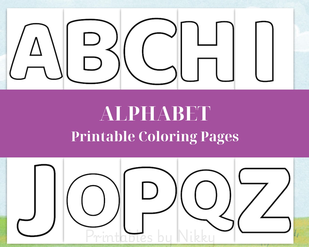 Kids Alphabet Simple Coloring Pages Bundle | Fun Educational Preschool ...