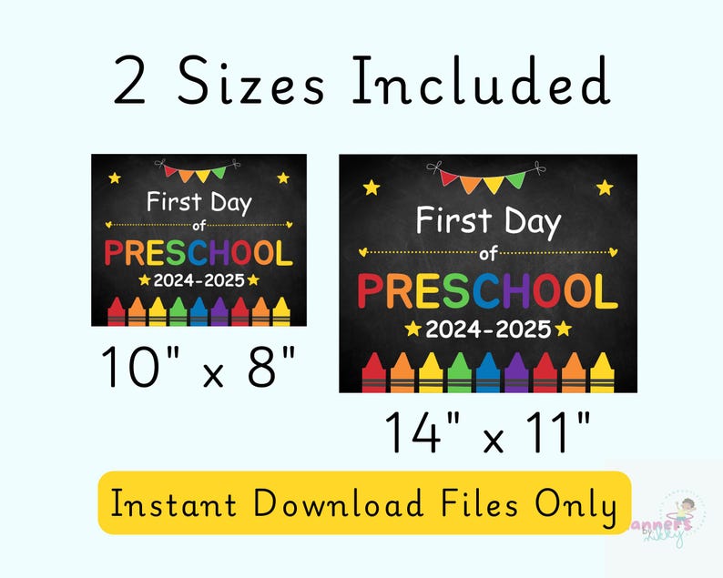 Back to School First Day of School Blackboard Sign, Printable First Day ...