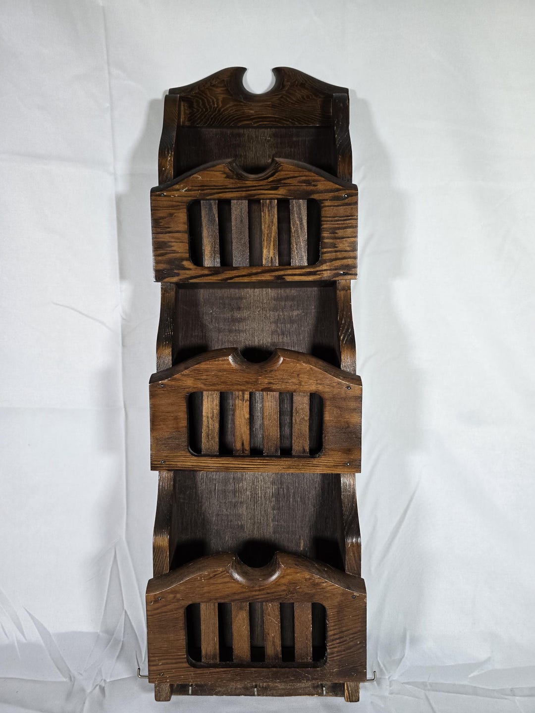 Vintage 3 Tier Letter / Mail / Keys / Personal Organizer With Hooks - Etsy