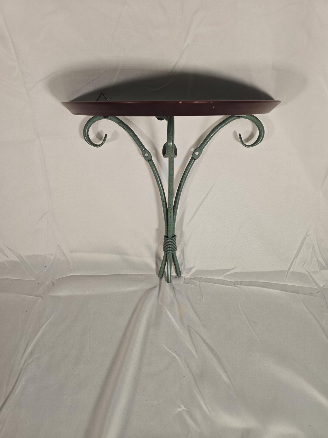 Vintage Dark Wood and Ornate Metal Decorative Floating Trinket ...