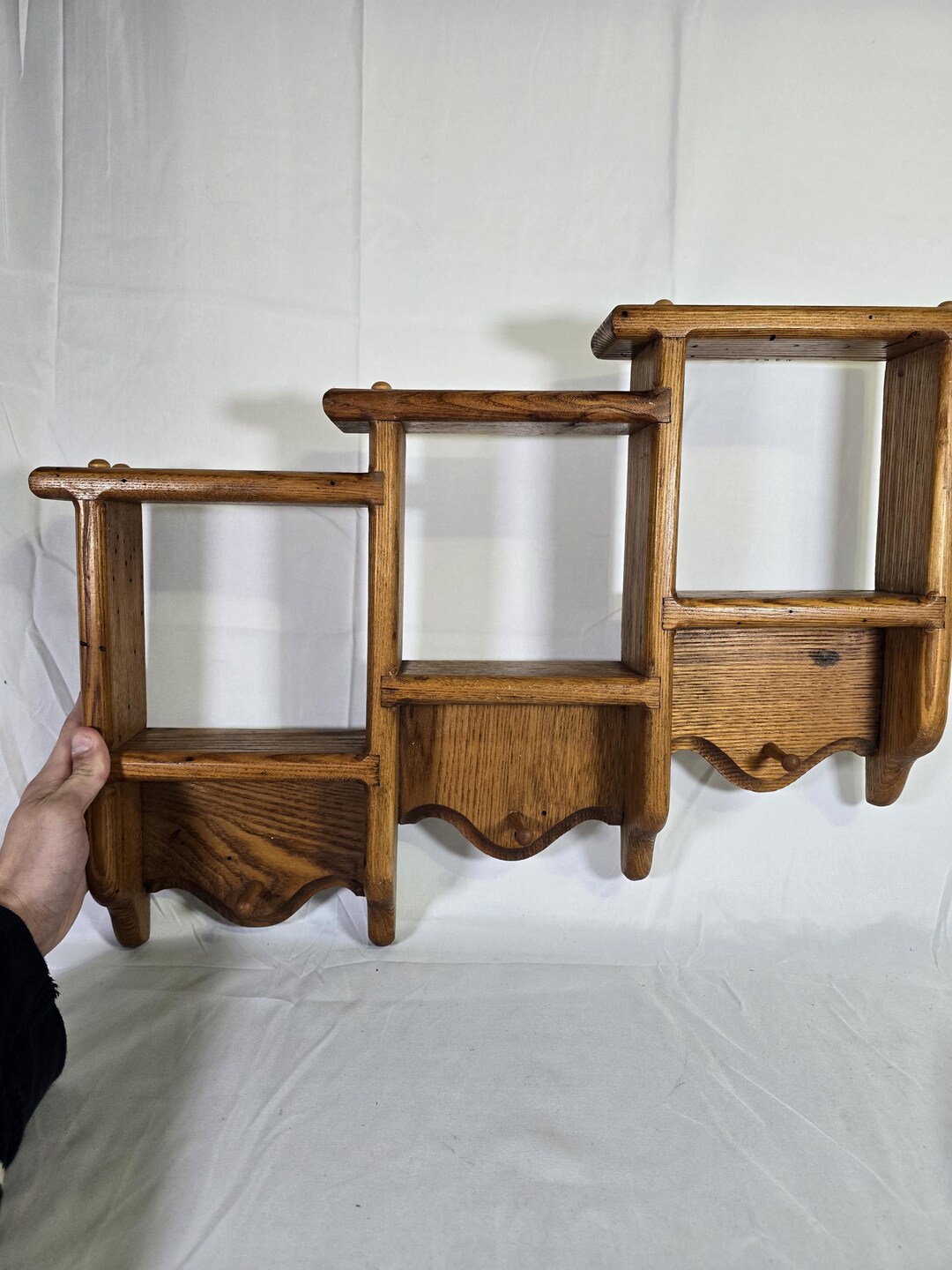 Vintage Countrycore Wooden Staircase Style Compartment Display Trinket ...