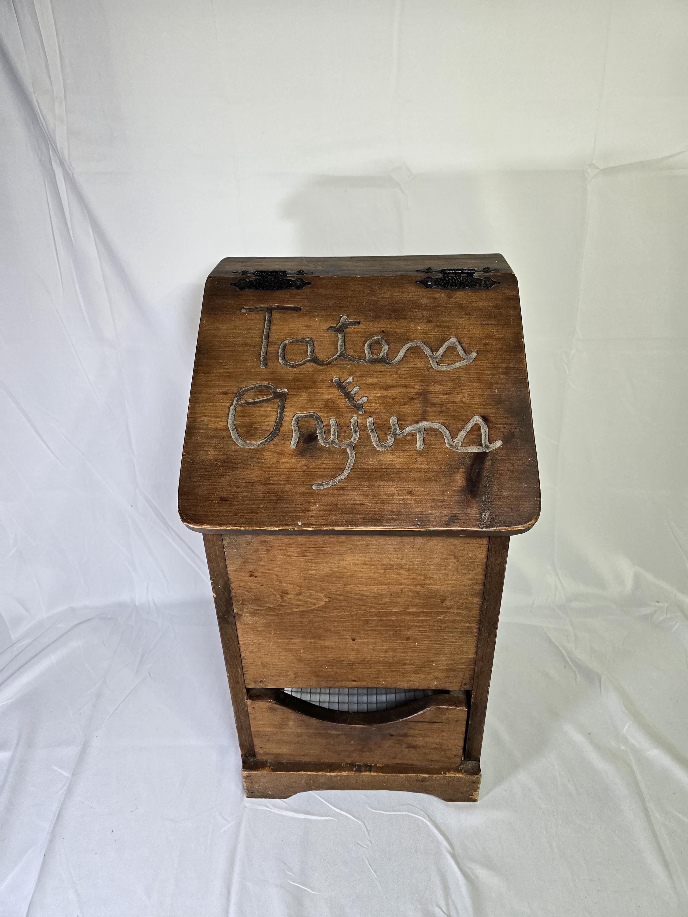 Vintage Potato and Onion Wooden Storage Bin - Etsy