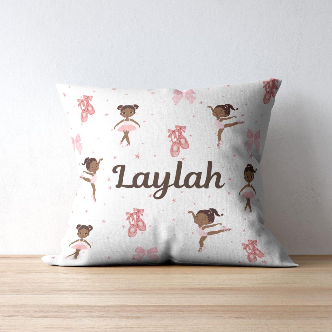 Personalized Name Ballerina Square Pillow, Custom Pillow for Daughter ...