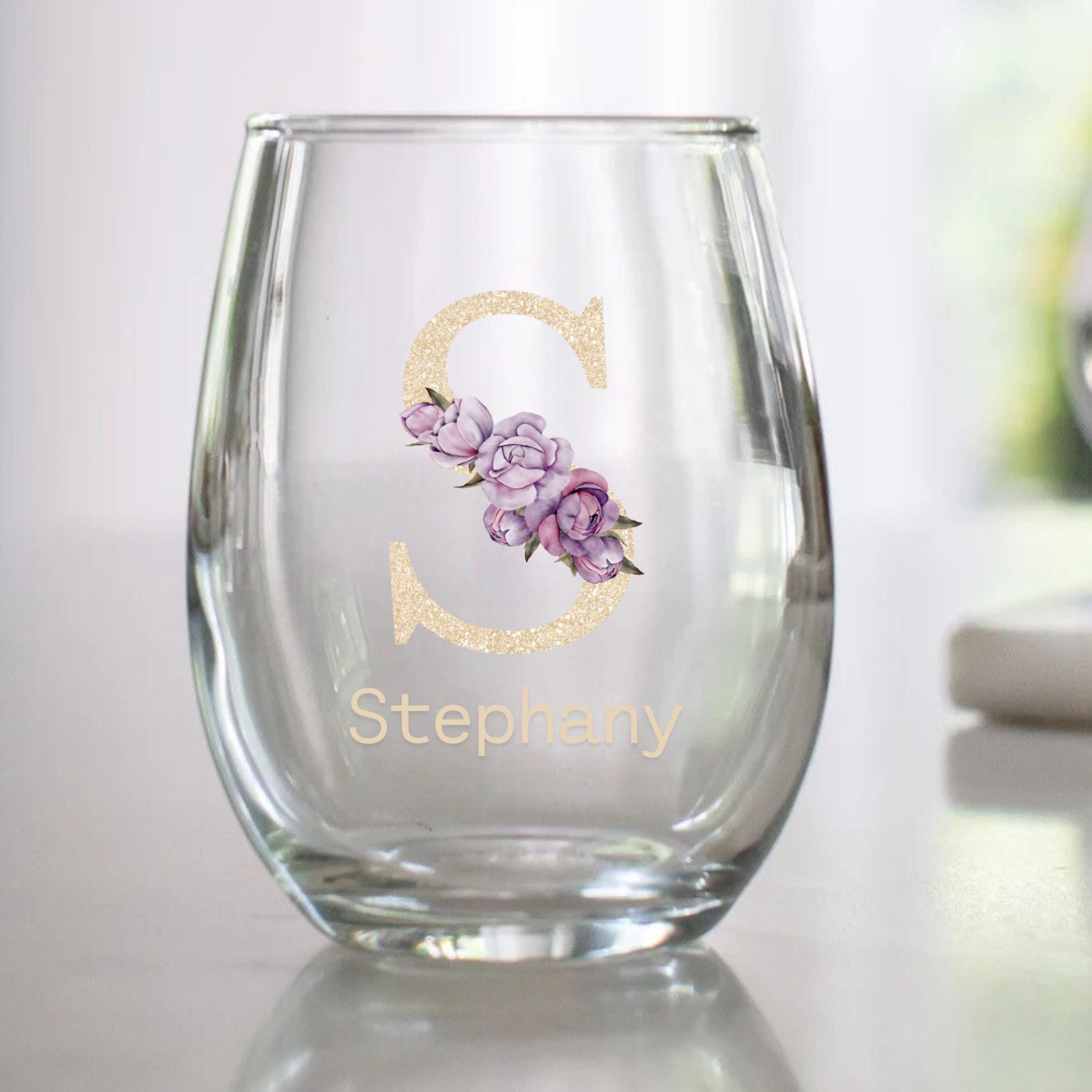 Personalized Stemless Wine Glass, Custom Gift for Wowen, Birthday Gift ...