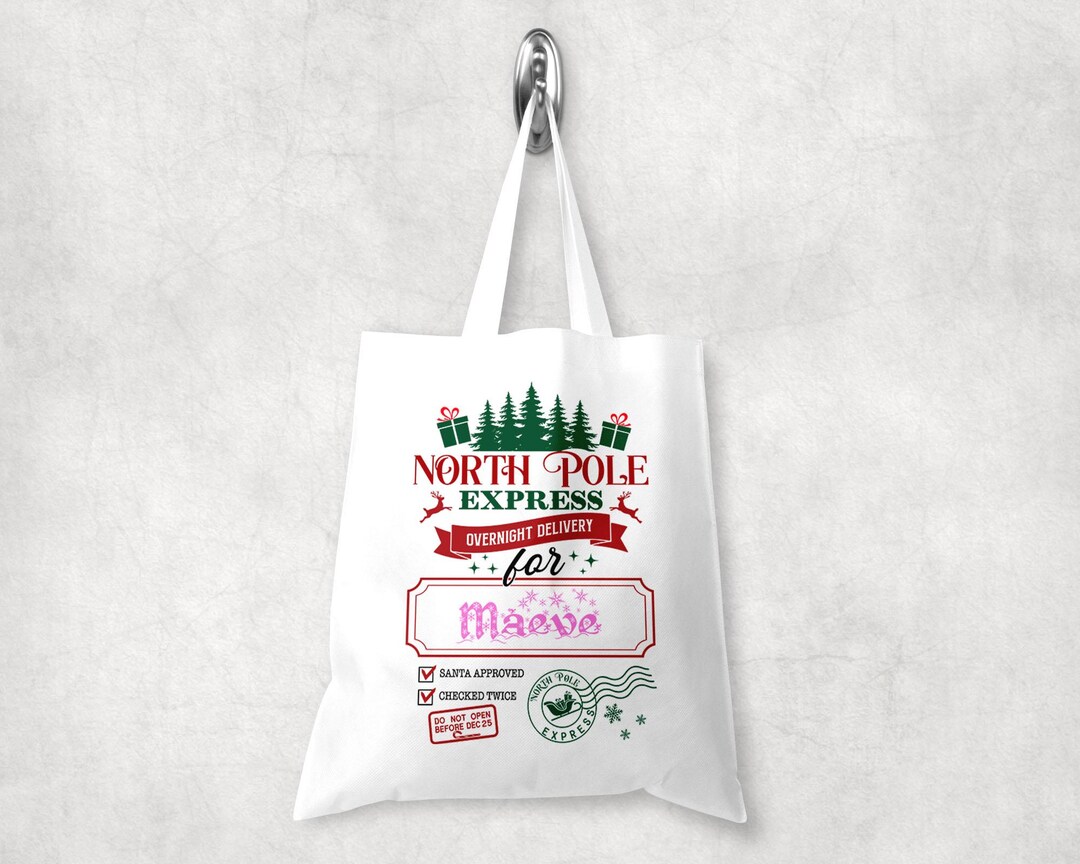 North Pole Express Tote Bag. Amazing Fun Design Complete With a Space ...