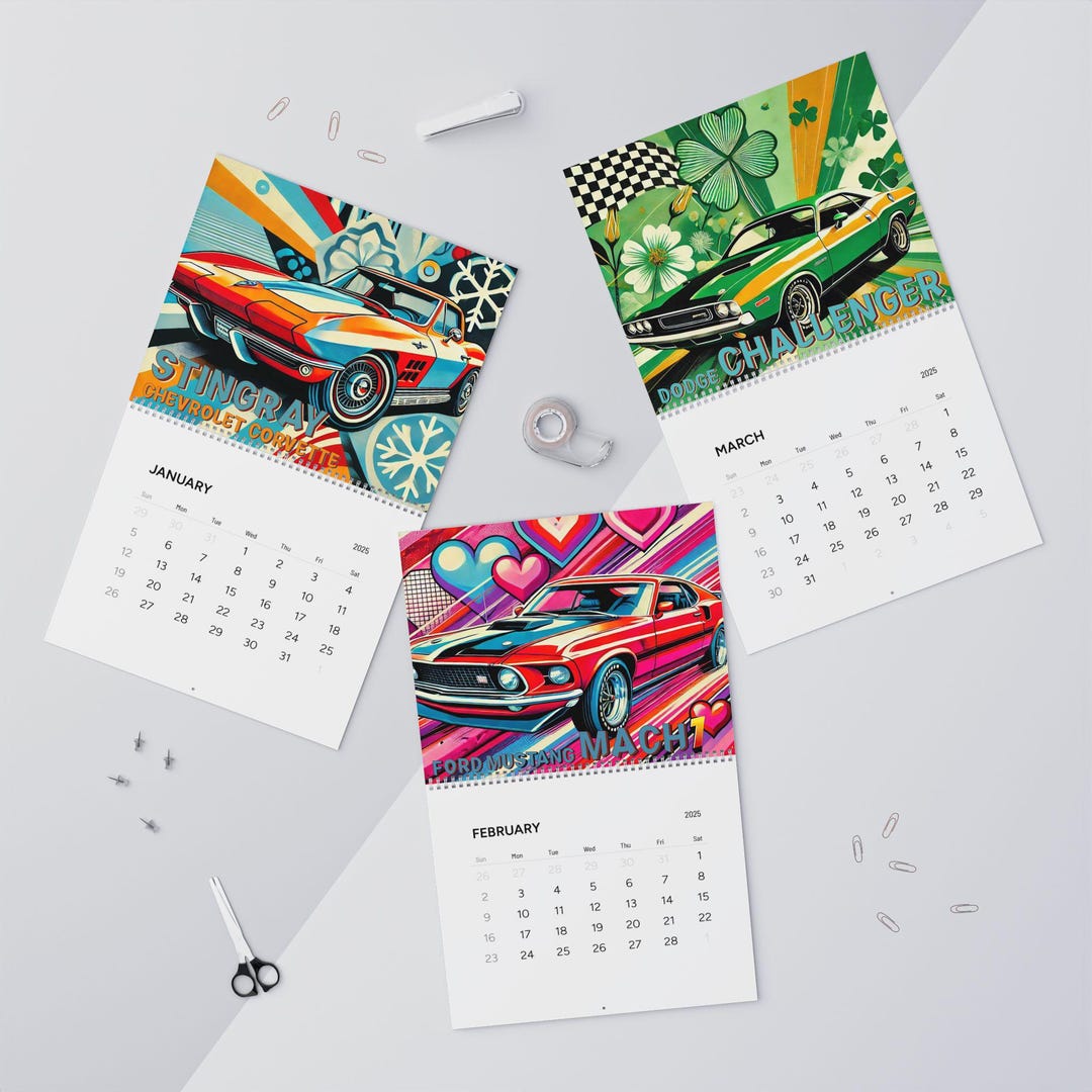2025 Muscle Car Wall Calendars - Bold, Vibrant, and Stylish Gift Idea ...