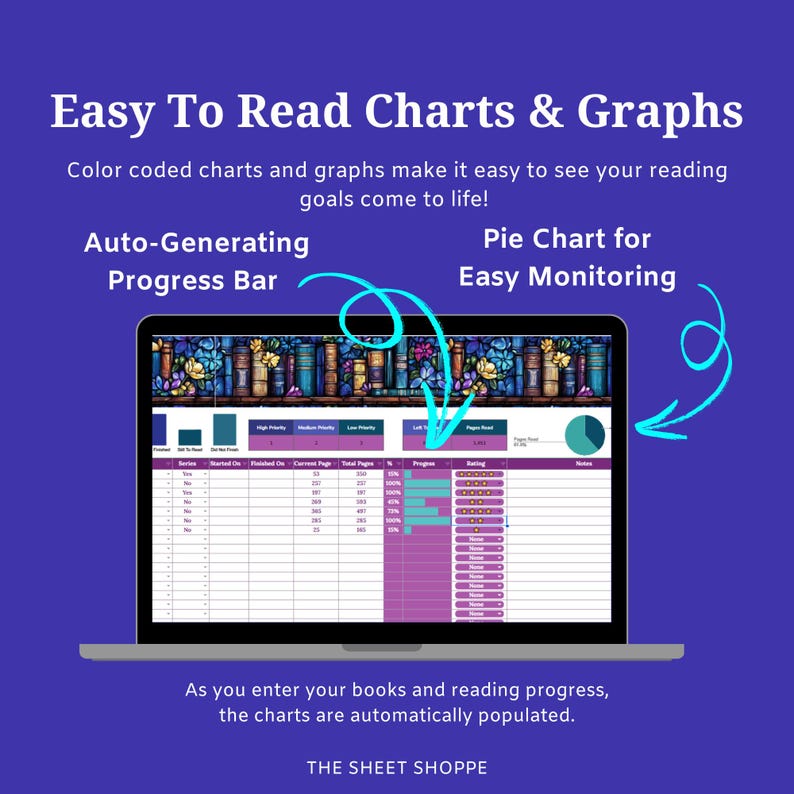 Reading Tracker Spreadsheet, Google Sheets Template, Book Log, Reading ...
