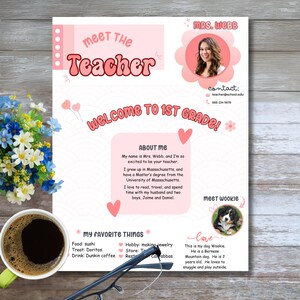 Meet the Teacher Template Editable Basic About Your Teacher Editable ...