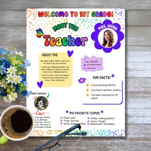 Meet the Teacher Template Editable Basic About Your Teacher Editable ...