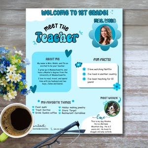 Meet the Teacher Template Editable Basic About Your Teacher Editable ...