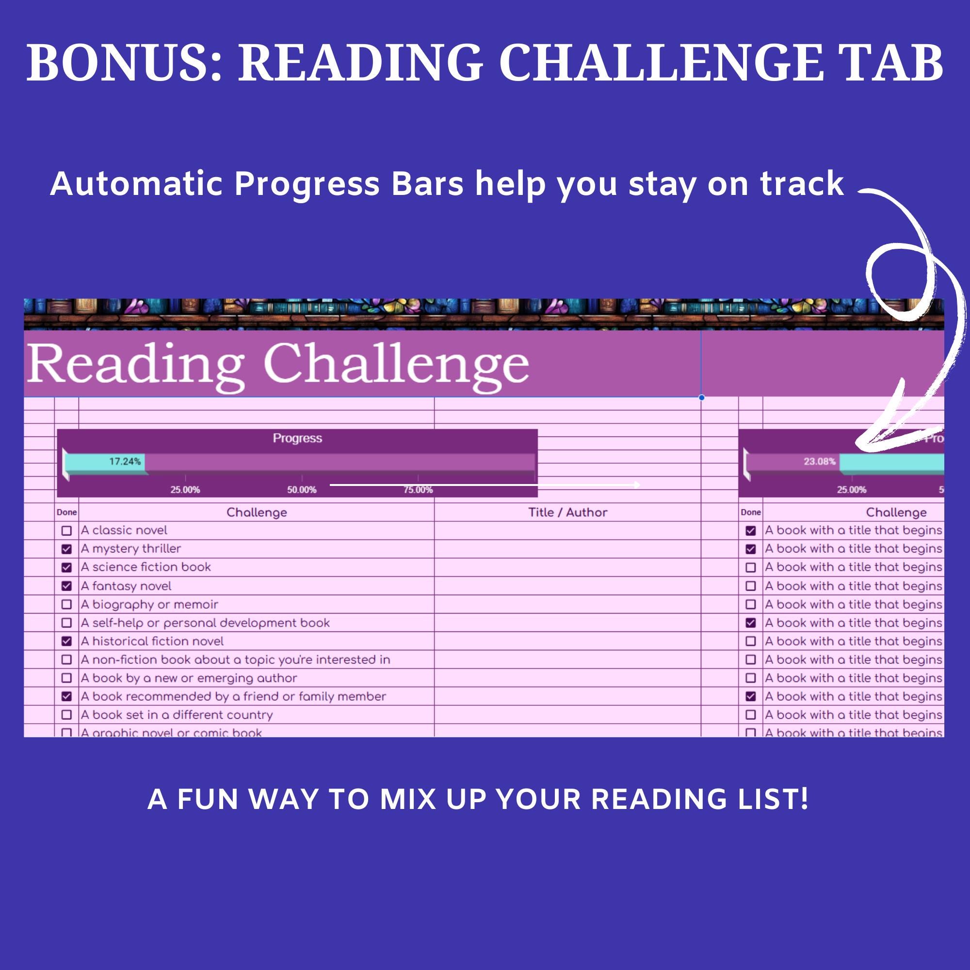 Reading Tracker Spreadsheet, Google Sheets Template, Book Log, Reading ...