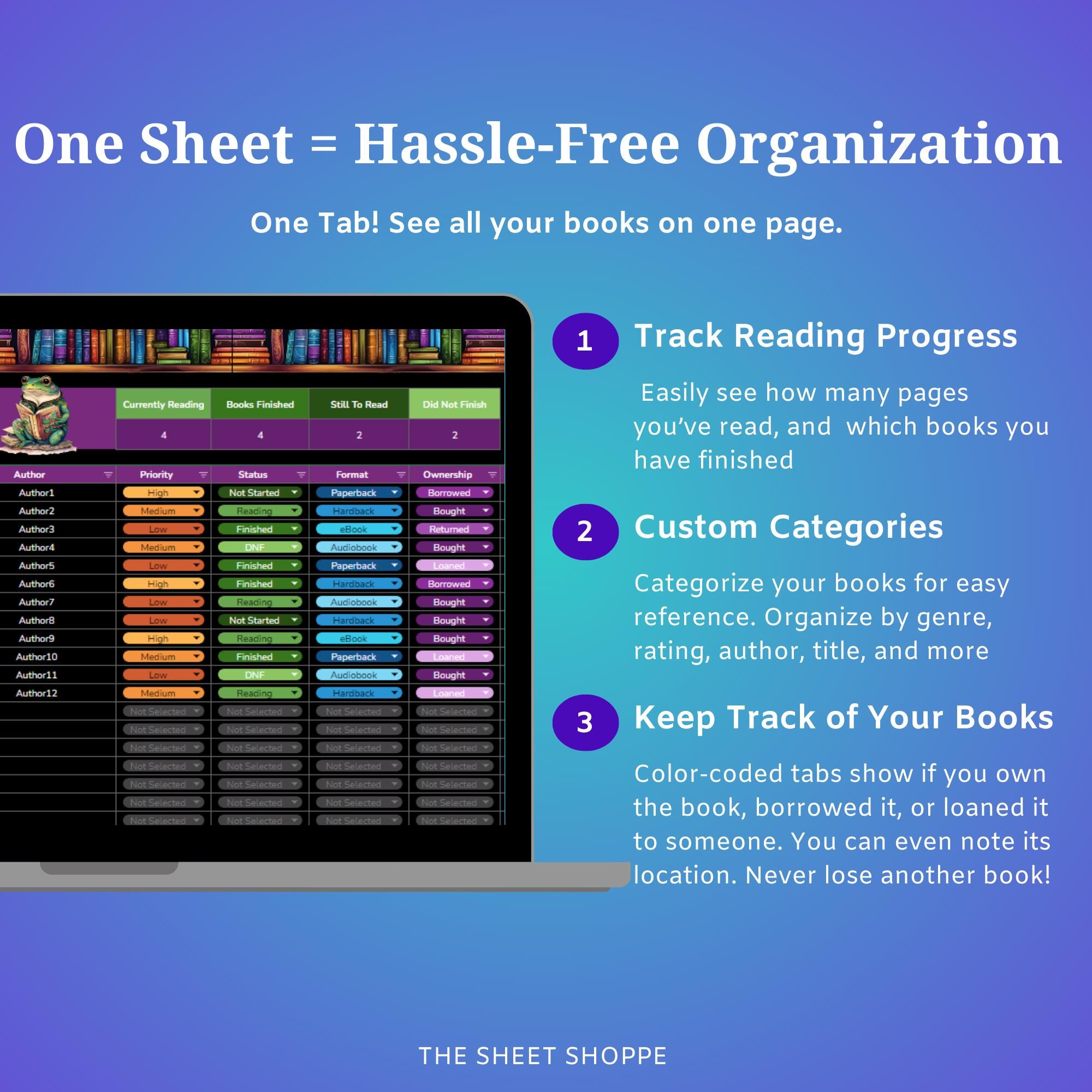 Book Tracker Spreadsheet Google Sheets Book Series Tracker Reading List ...
