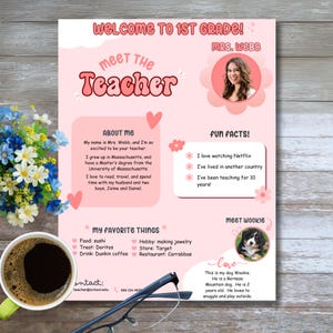 Meet the Teacher Template Editable Basic About Your Teacher Editable ...