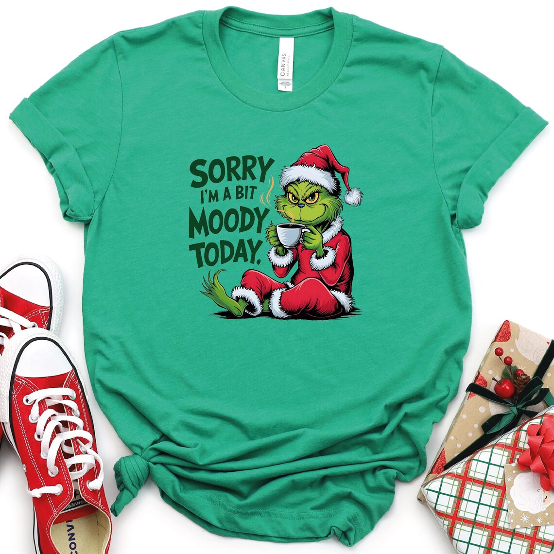 Christmas Grinch Rhinestone DTF Transfer: Sparkly Holiday Shirt Design ...