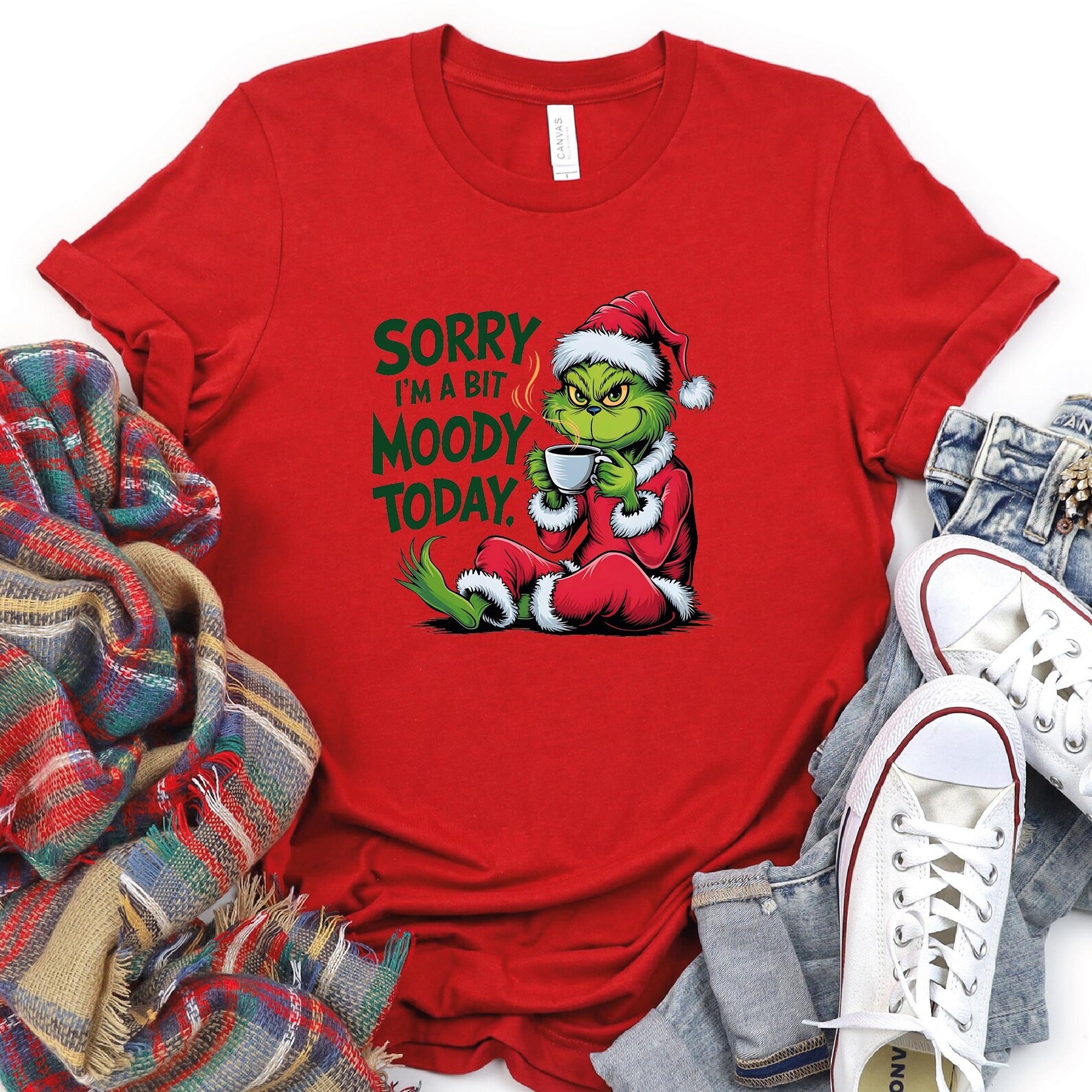 Christmas Grinch Rhinestone DTF Transfer: Sparkly Holiday Shirt Design ...
