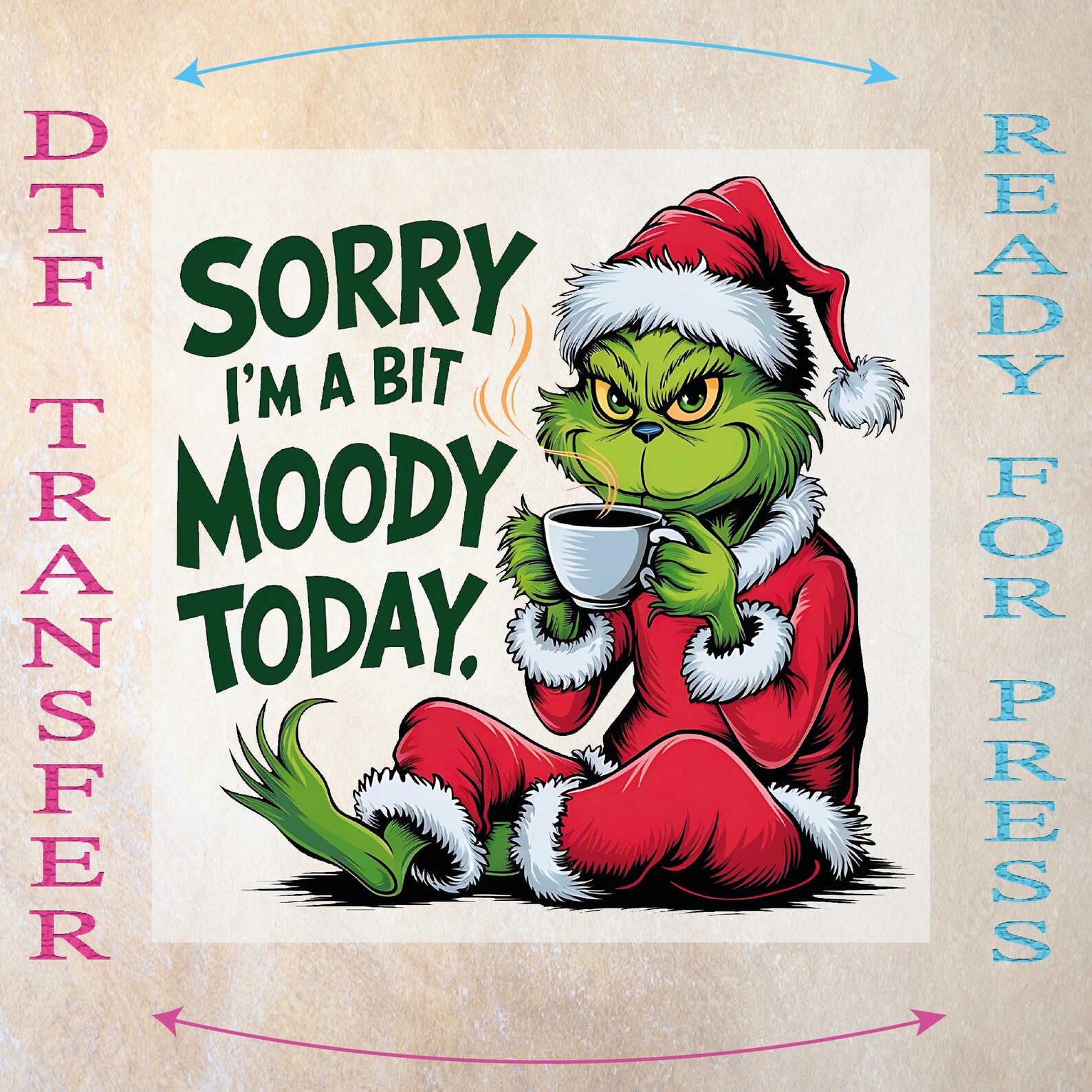Christmas Grinch Rhinestone DTF Transfer: Sparkly Holiday Shirt Design ...
