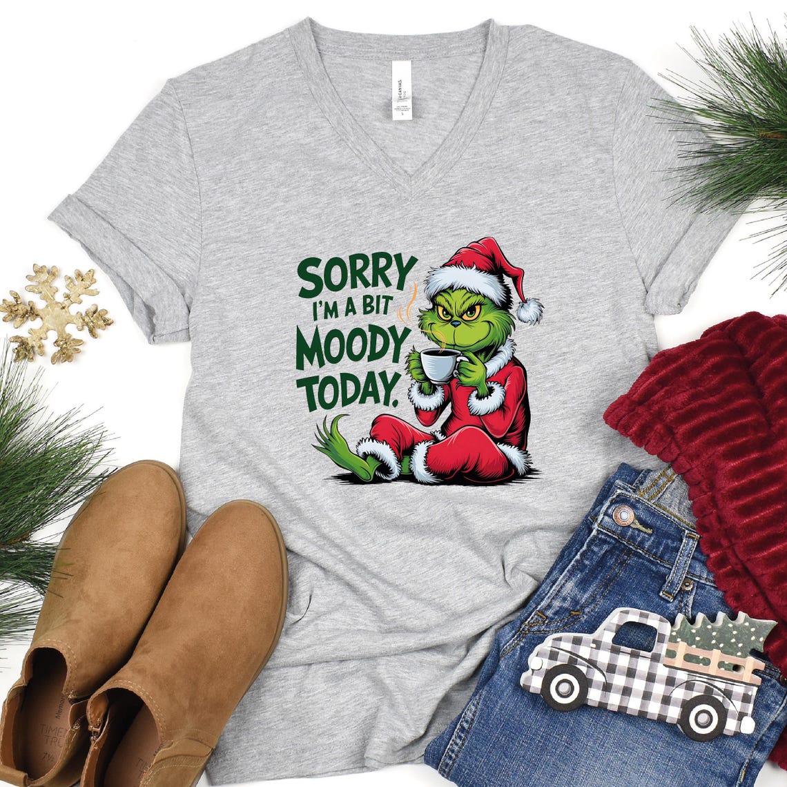 Christmas Grinch Rhinestone DTF Transfer: Sparkly Holiday Shirt Design ...