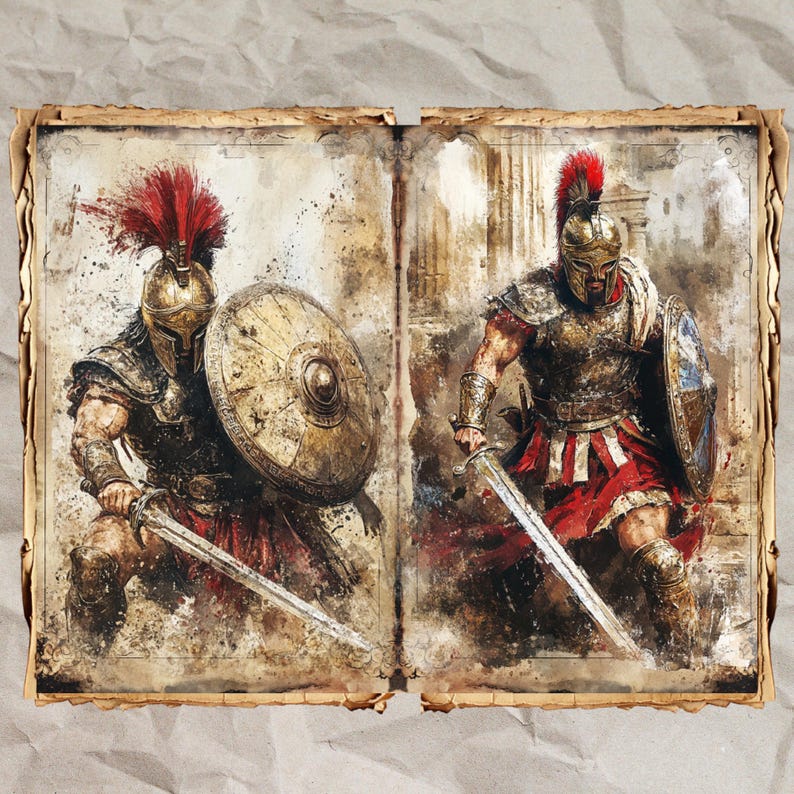 Ancient Roman Warrior Junk Journal Pages: Shabby Chic Ephemera (42 JPEG ...