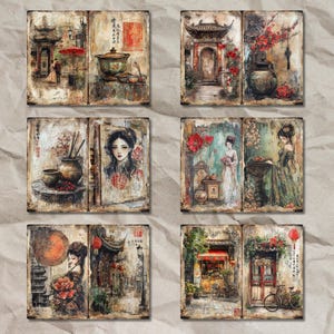 China Town Junk Journal Pages | Vintage Chinese Culture Themed Kit ...