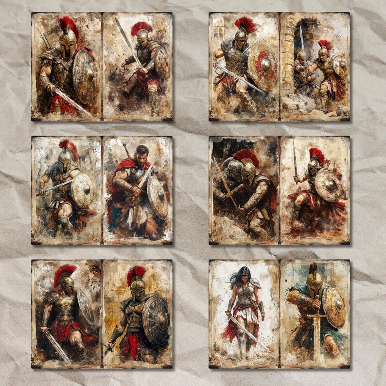 Ancient Roman Warrior Junk Journal Pages: Shabby Chic Ephemera (42 JPEG ...
