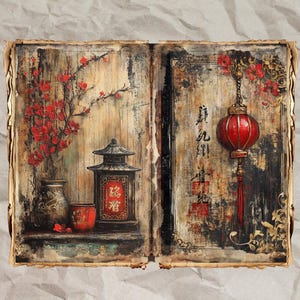 China Town Junk Journal Pages | Vintage Chinese Culture Themed Kit ...