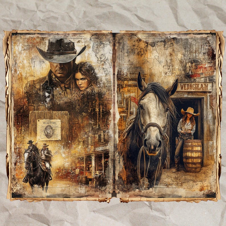 Vintage Western Junk Journal Pages: Cowboy Era Ephemera (52 JPEG) - Etsy