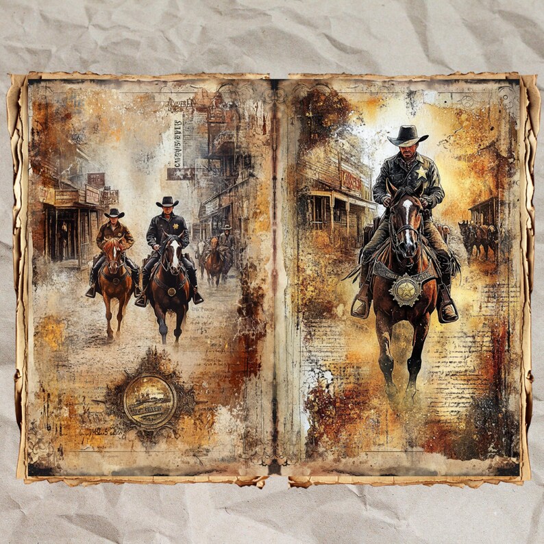Vintage Western Junk Journal Pages: Cowboy Era Ephemera (52 JPEG) - Etsy