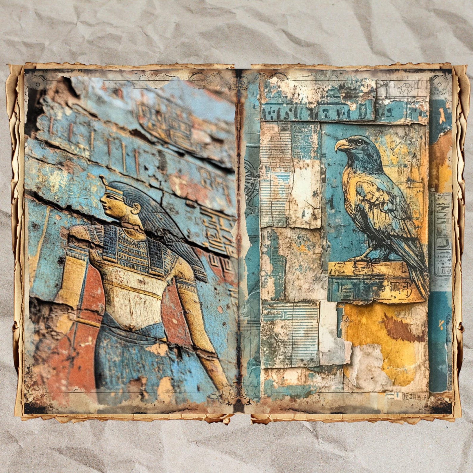 Ancient Egypt Era Junk Journal Printable Pages Vintage Egyptian Collage ...
