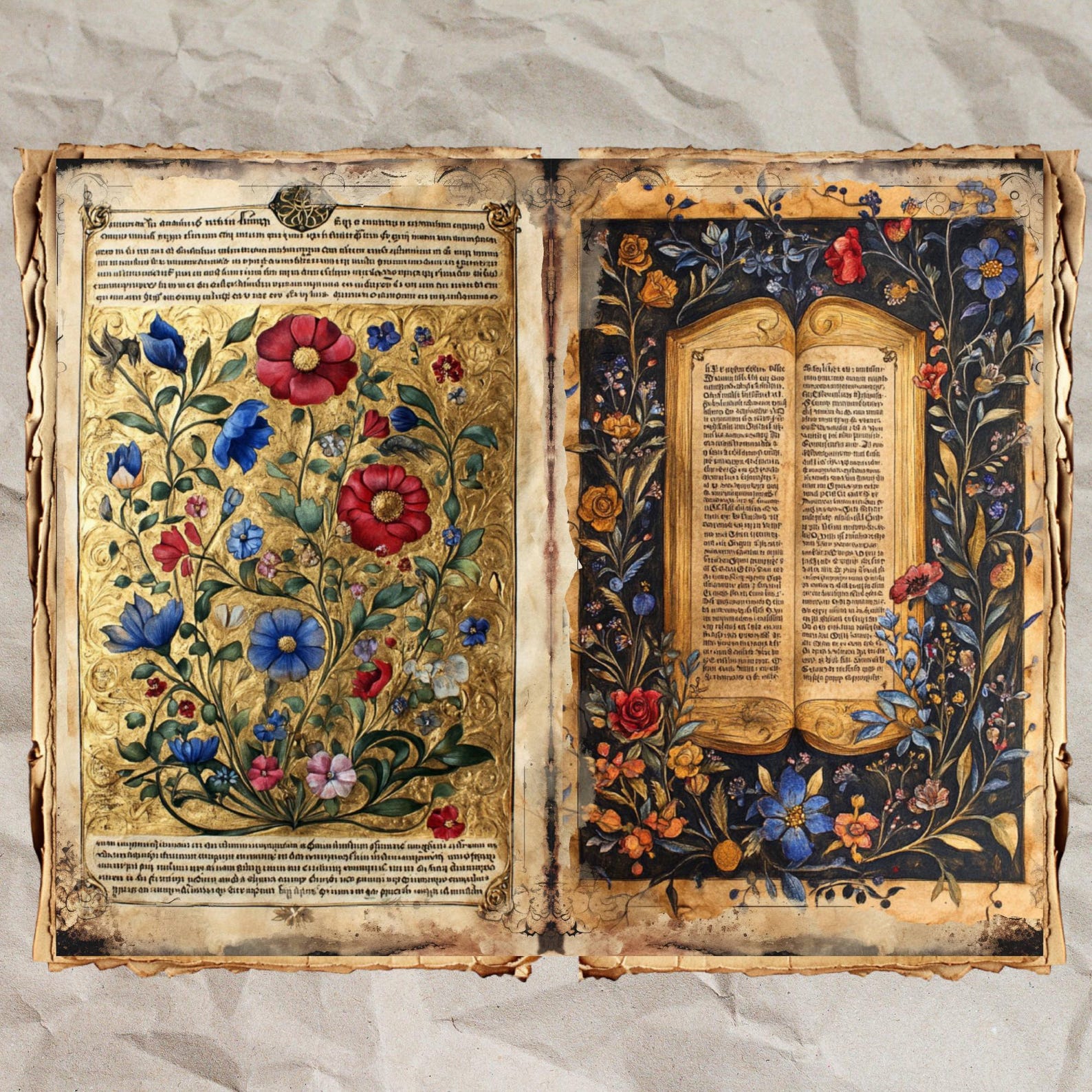 Mystic Codex Illuminated Journal Pages: Medieval Ephemera (digital ...