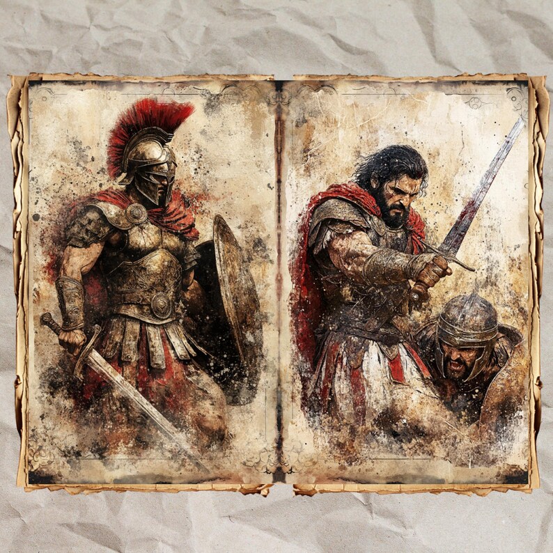 Ancient Roman Warrior Junk Journal Pages: Shabby Chic Ephemera (42 JPEG ...