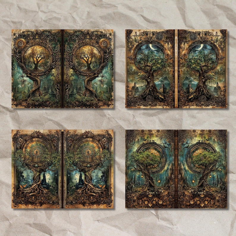 Spellbound Book Covers | Ancient Cover Pages Junk Journal Kit | Vintage ...