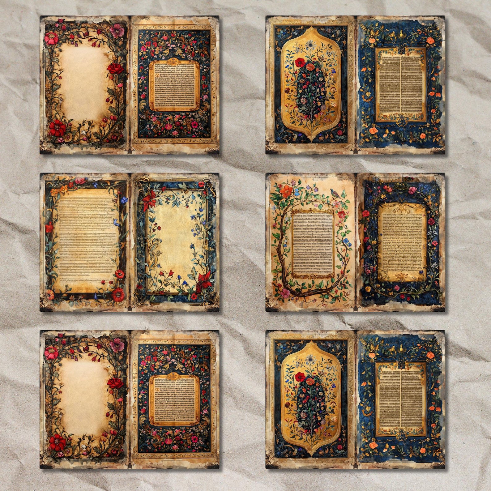 Mystic Codex Illuminated Journal Pages: Medieval Ephemera (digital ...