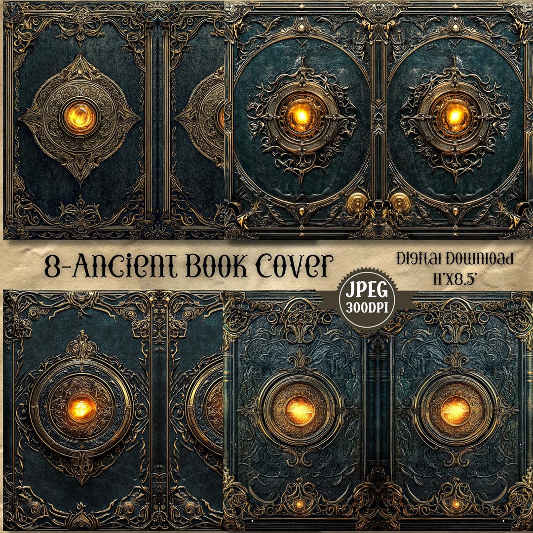 Ancient Book Covers | Vintage Cover Pages Junk Journal Kit | Mysterious ...