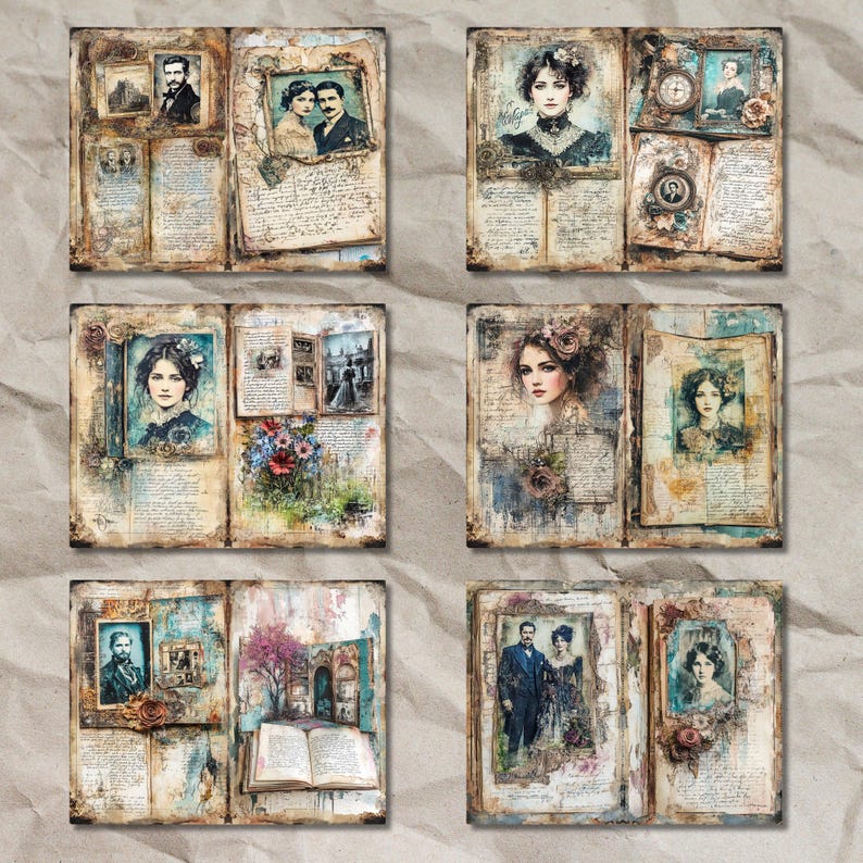 Photo Album Junk Journal Pages | Vintage Photo Themed Journal Kit ...