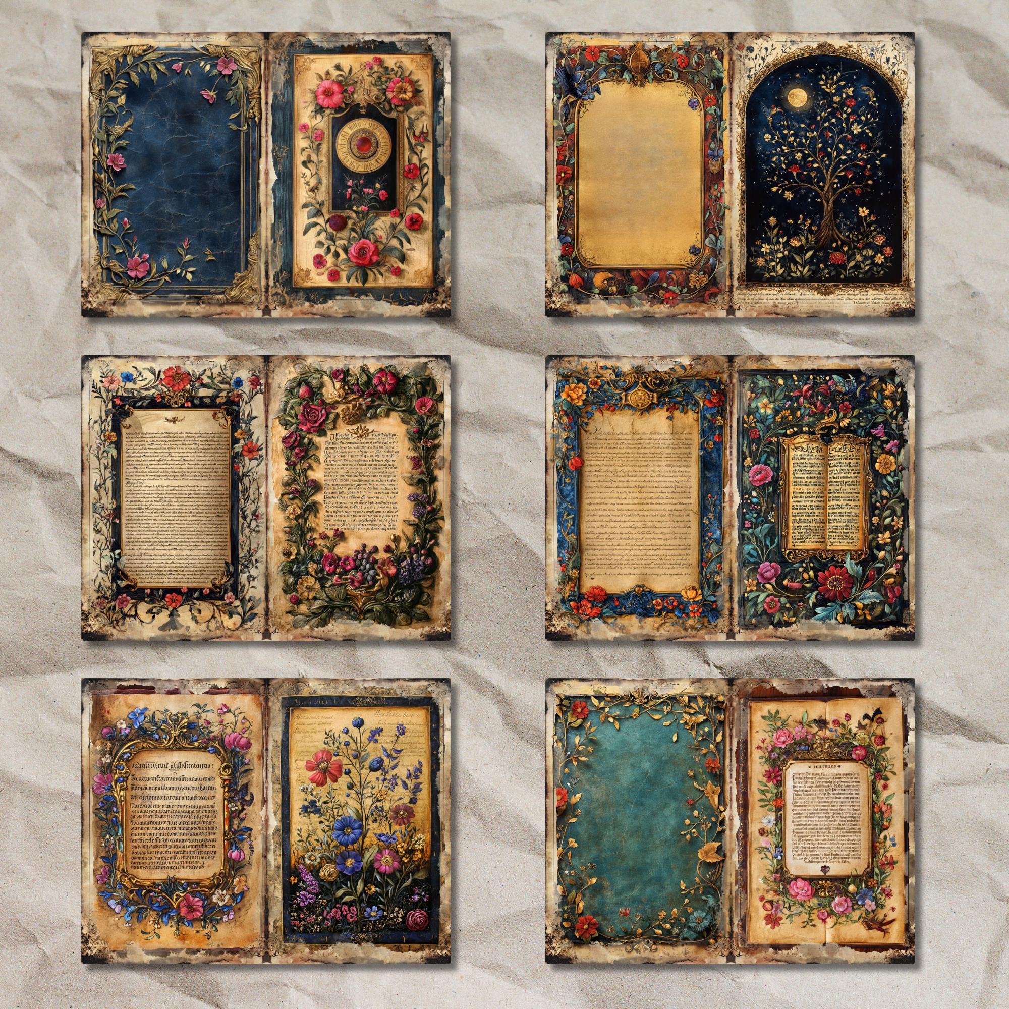 Mystic Codex Illuminated Journal Pages: Medieval Ephemera (digital ...