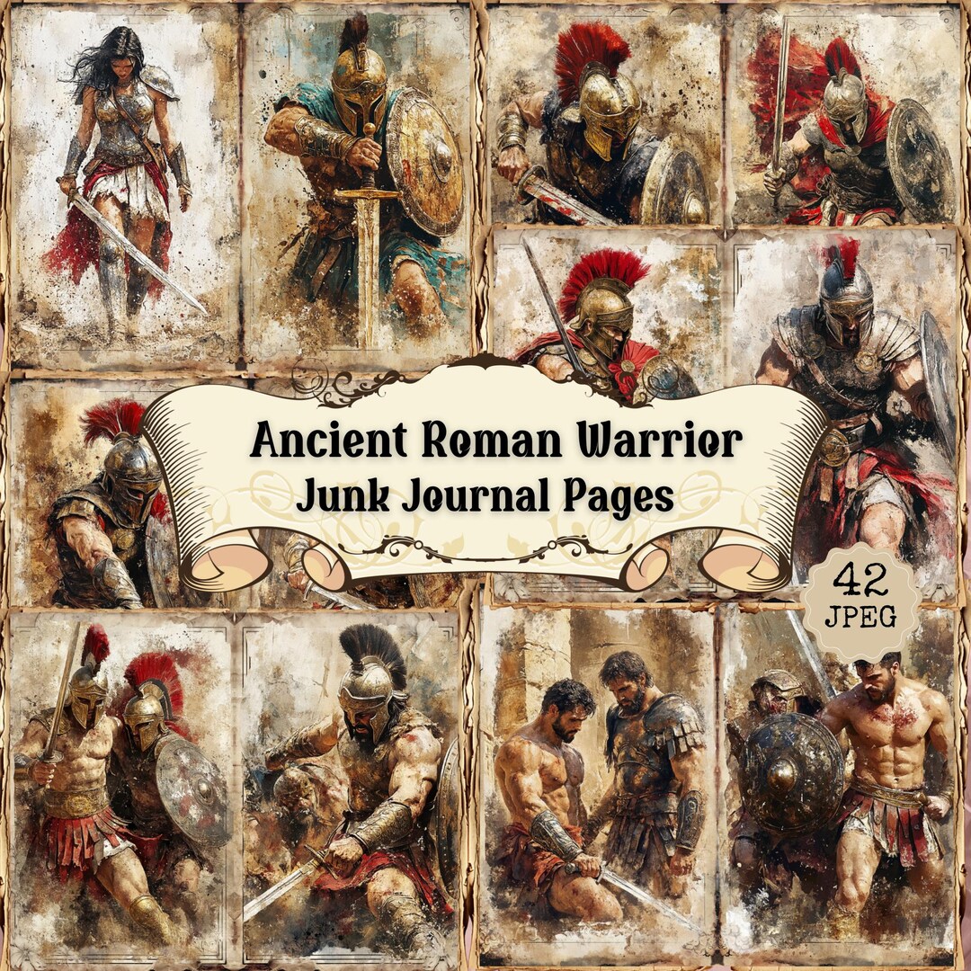 Ancient Roman Warrior Junk Journal Pages: Shabby Chic Ephemera (42 JPEG ...