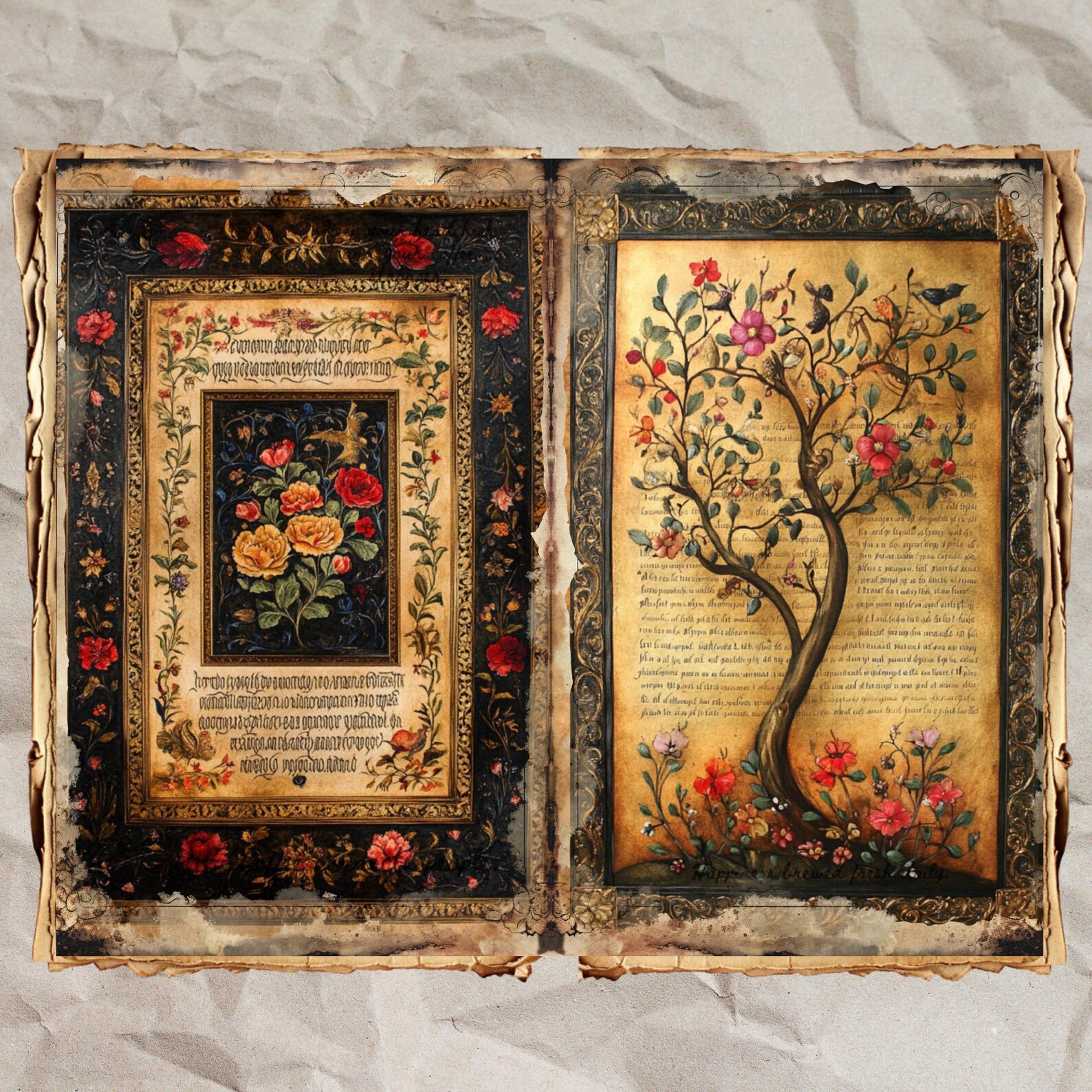 Mystic Codex Illuminated Journal Pages: Medieval Ephemera (digital ...