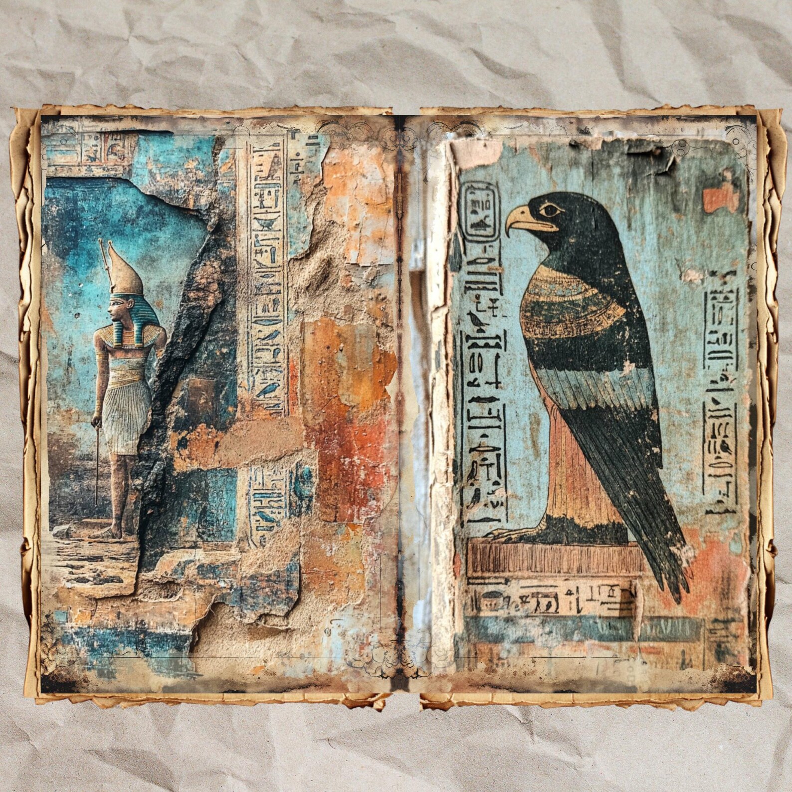 Ancient Egypt Era Junk Journal Printable Pages Vintage Egyptian Collage ...