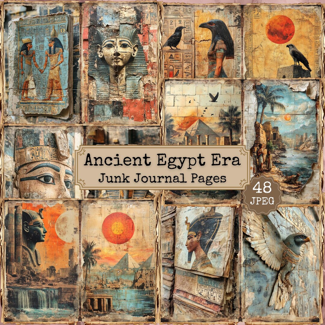 Ancient Egypt Era Junk Journal Printable Pages Vintage Egyptian Collage ...