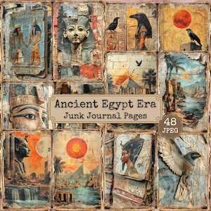 Ancient Egypt Era Junk Journal Printable Pages Vintage Egyptian Collage ...