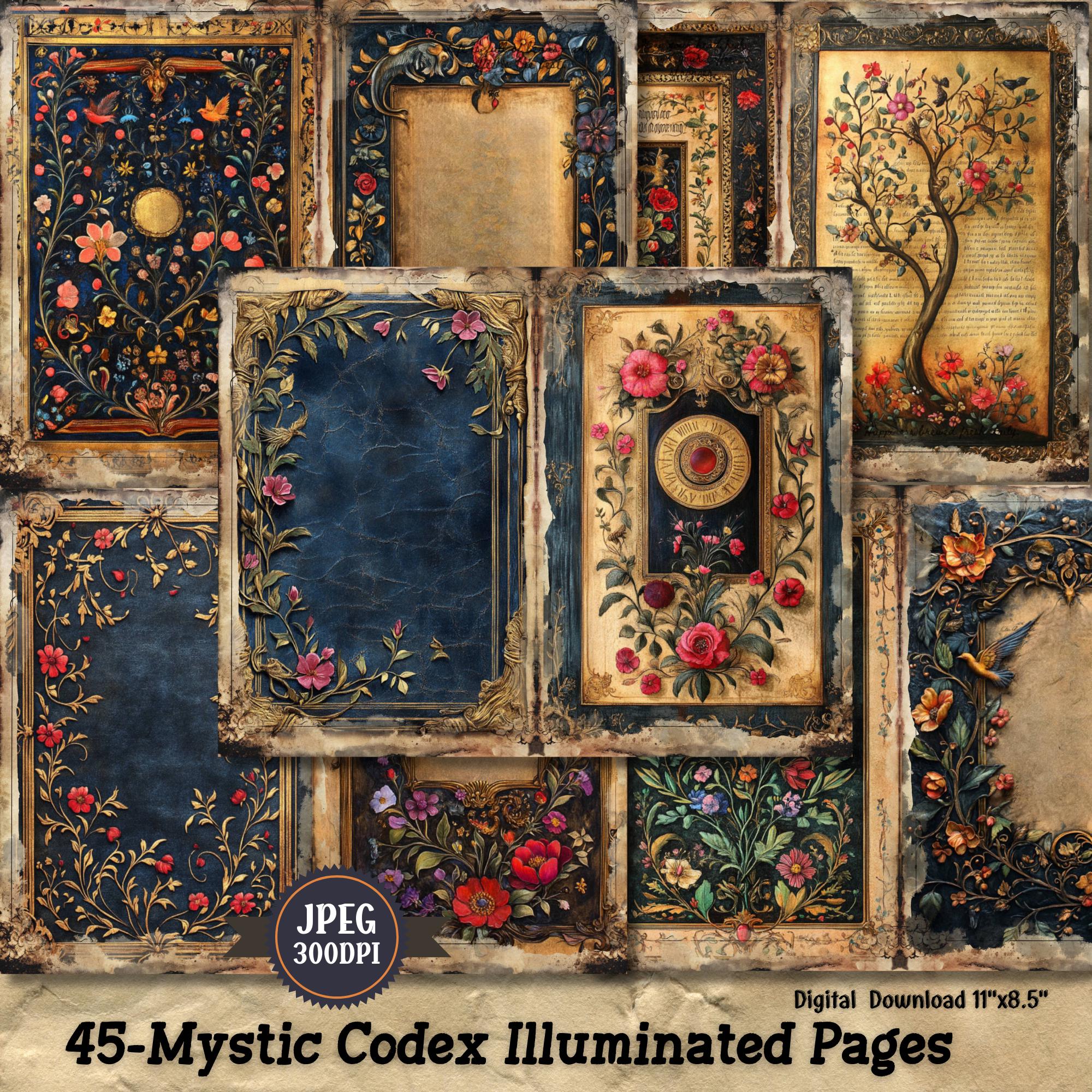 Mystic Codex Illuminated Journal Pages: Medieval Ephemera (digital ...