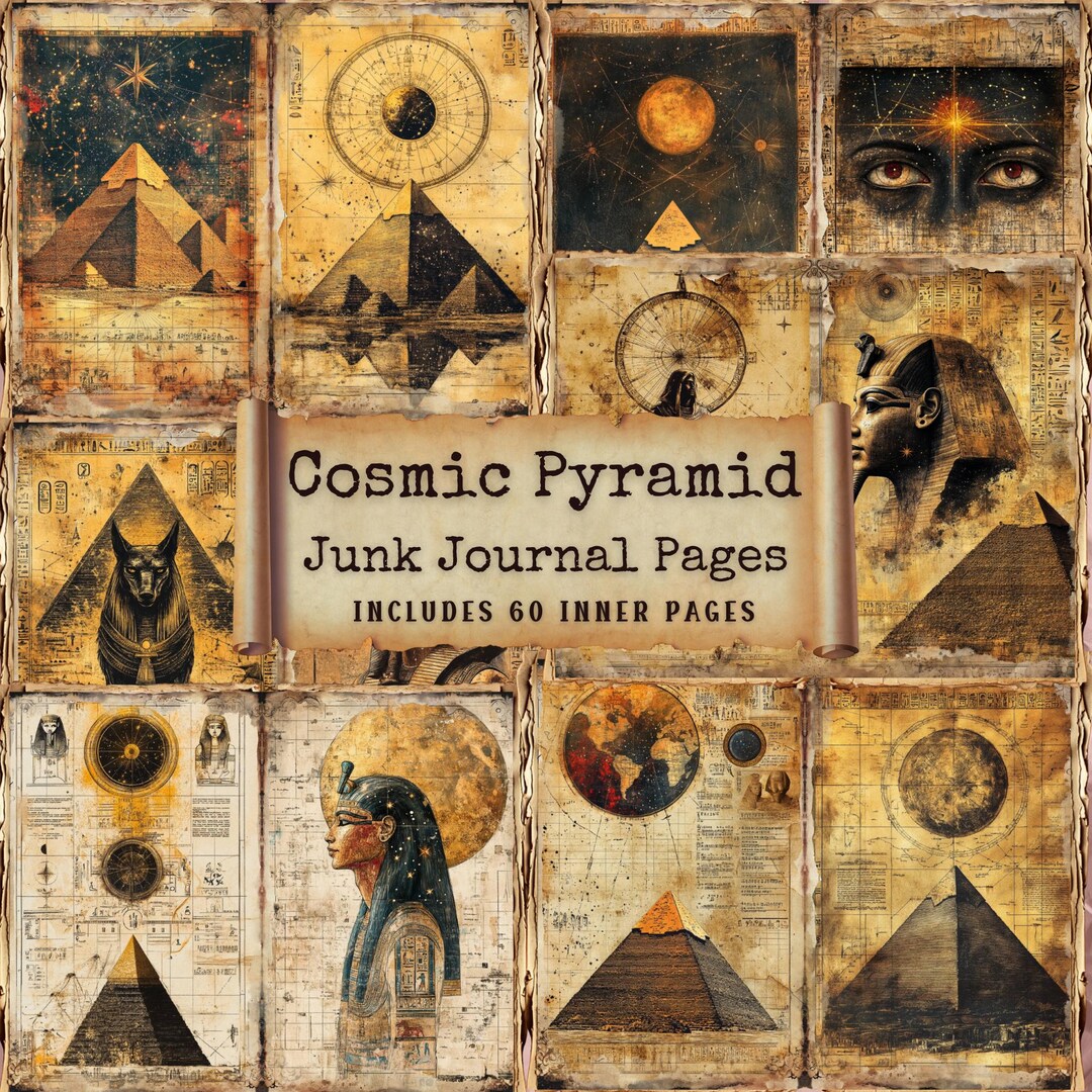 Cosmic Pyramid Junk Journal Pages: Ancient Egypt Scrapbook (60 JPEG) - Etsy