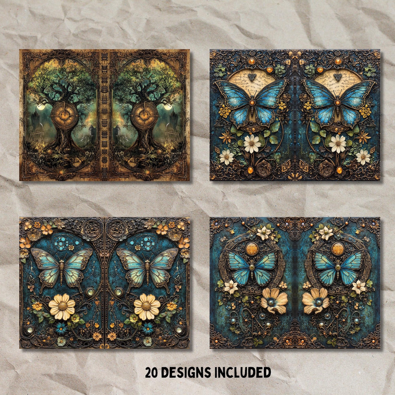 Spellbound Book Covers | Ancient Cover Pages Junk Journal Kit | Vintage ...