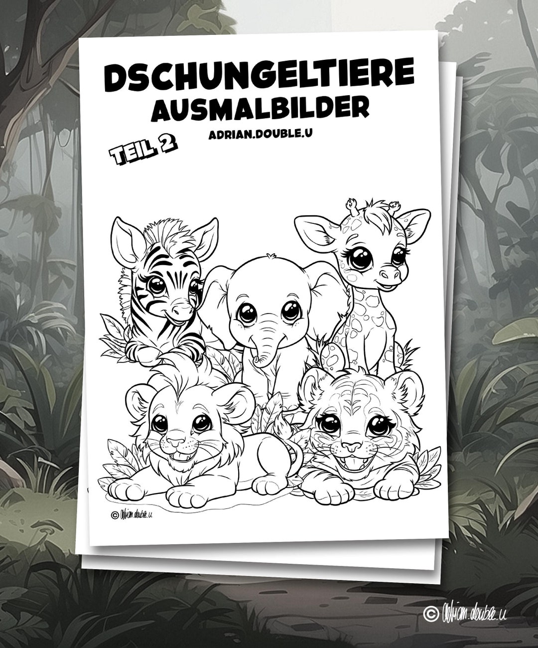 Adrian.double.u Jungle Animals Part 2 Coloring Pages 2024 to Print ...