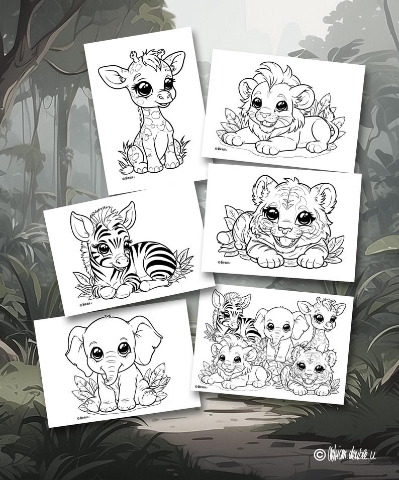 Adrian.double.u Jungle Animals Part 2 Coloring Pages 2024 to Print ...