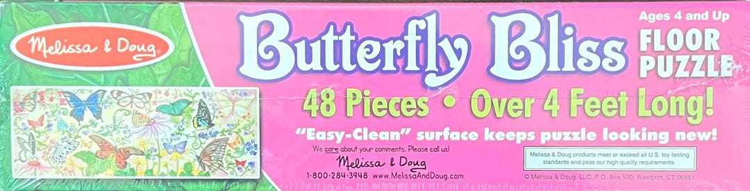 Butterfly Biss Floor Puzzle by Melissa & Doug (48 Pieces - Over 4 Feet ...