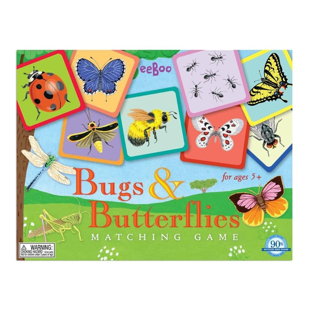 Bugs & Butterflies Matching Game by Eeboo Illustrated by Lizzy Rockwell ...