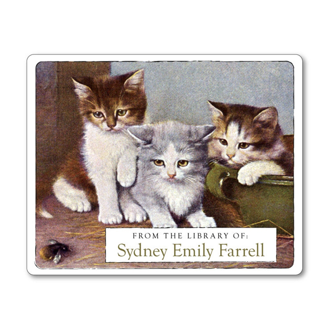 Personalized Bookplates Three Little Kittens Ex Libris Book Labels Gift ...