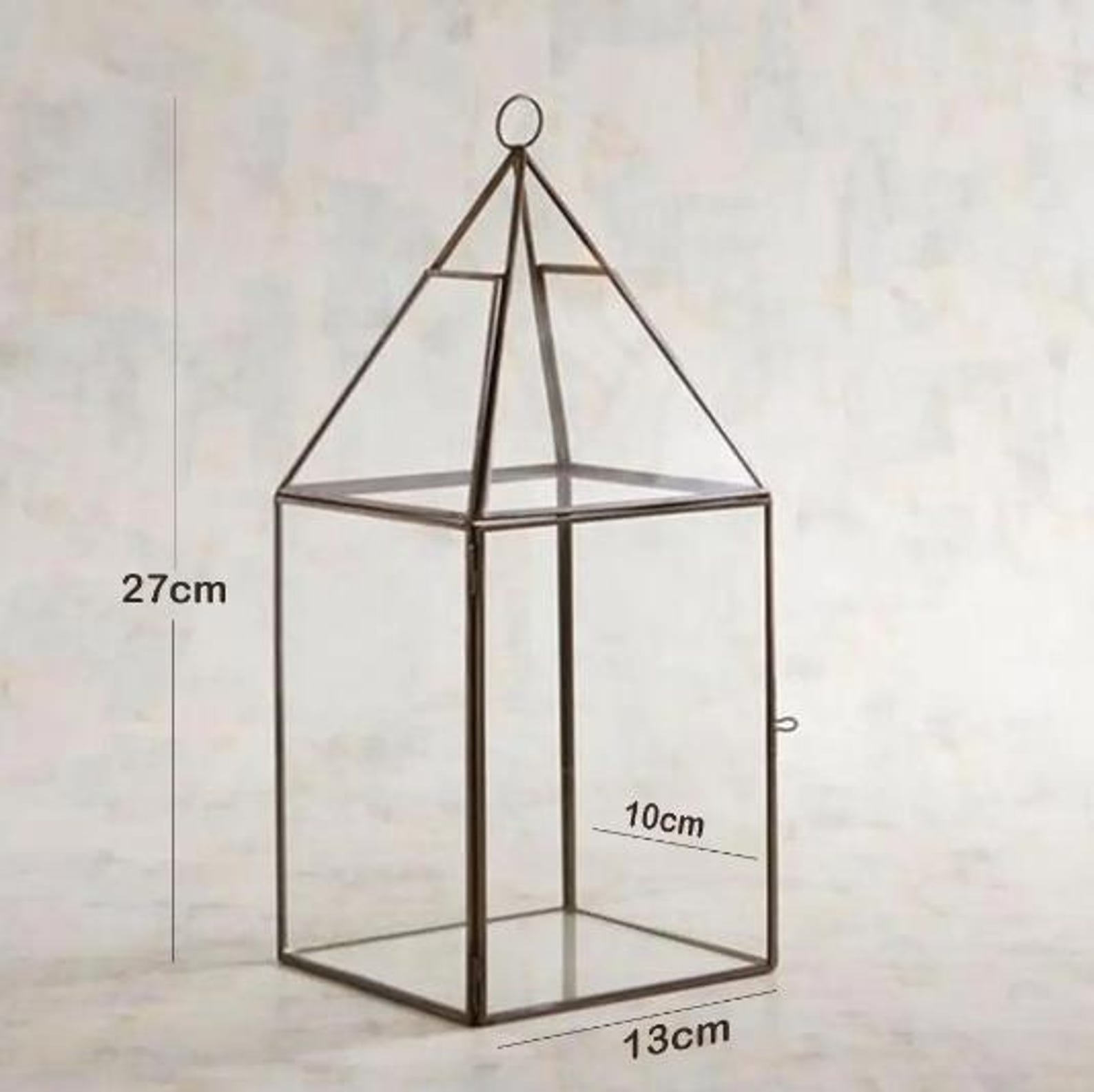Large Geometric Glass Terrarium, Prism Jewelry Box, Handmade Terrarium ...