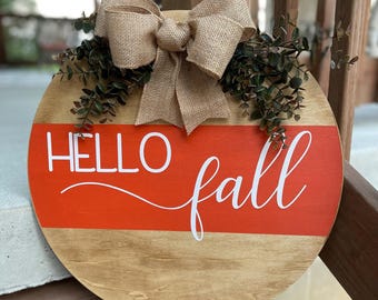 Hello Fall Door Hanger - Etsy